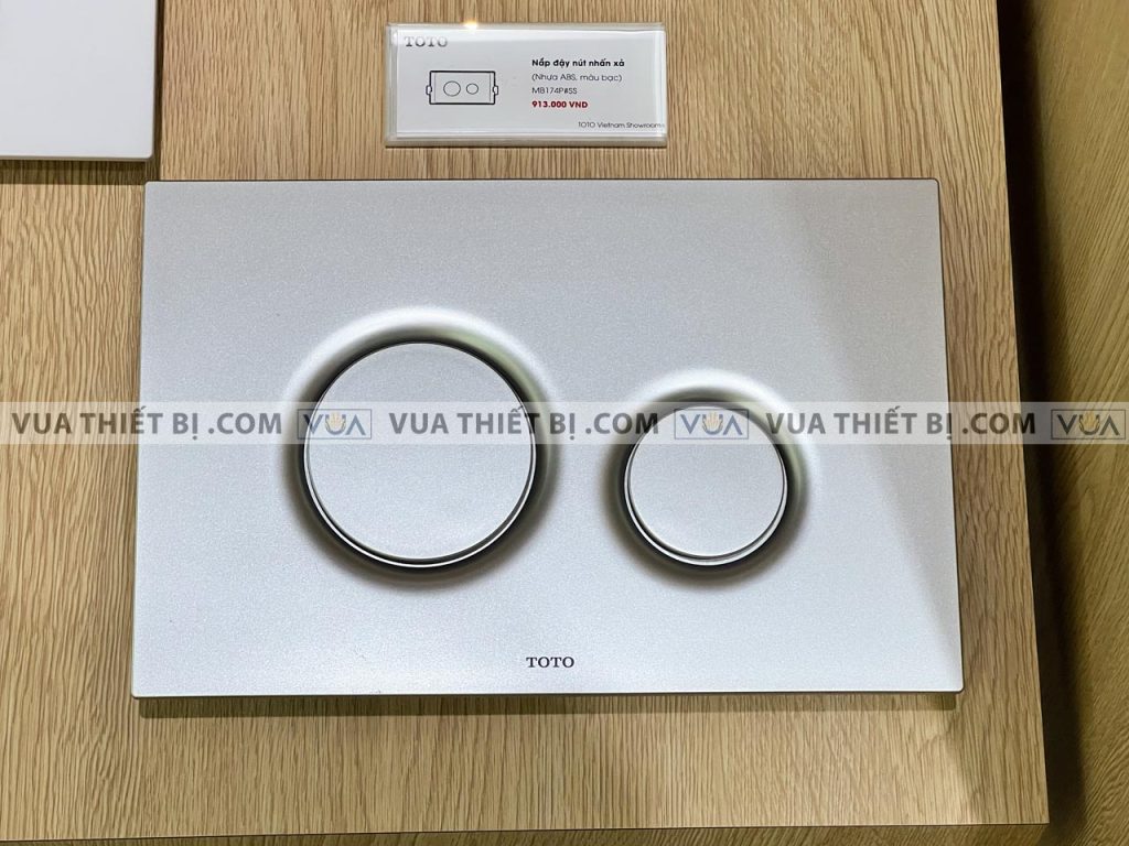 Nắp đậy nút nhấn xả bồn cầu TOTO MB174P#SS màu bạc mờ | VUA THIẾT BỊ .COM