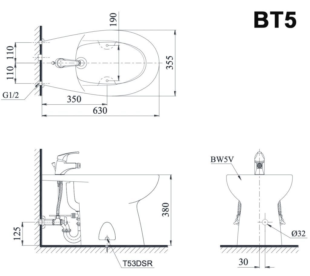 Bồn tiểu nữ TOTO BT5 đặt sàn | VUA THIẾT BỊ .COM