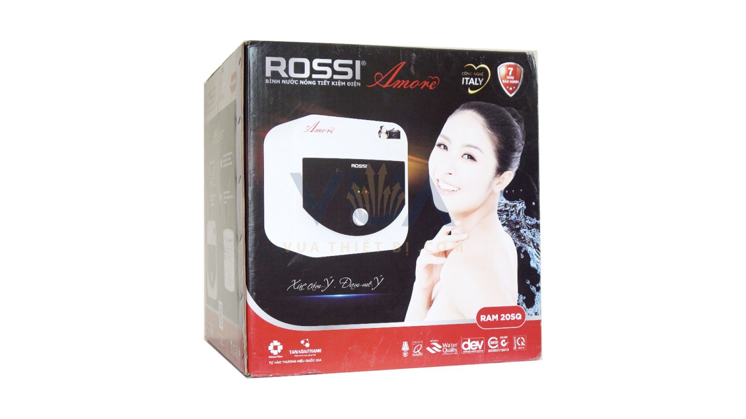 Bình nóng lạnh ROSSI AMORE 15L Lít Vuông RAM-15SQ gián tiếp 2500w giá rẻ nhất!