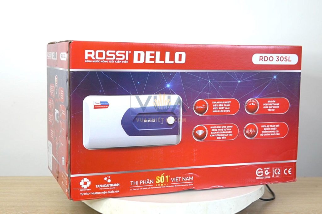Bình nóng lạnh Rossi Dello 20L Lít Ngang RDO-20SL gián tiếp 2500w giá rẻ nhất!