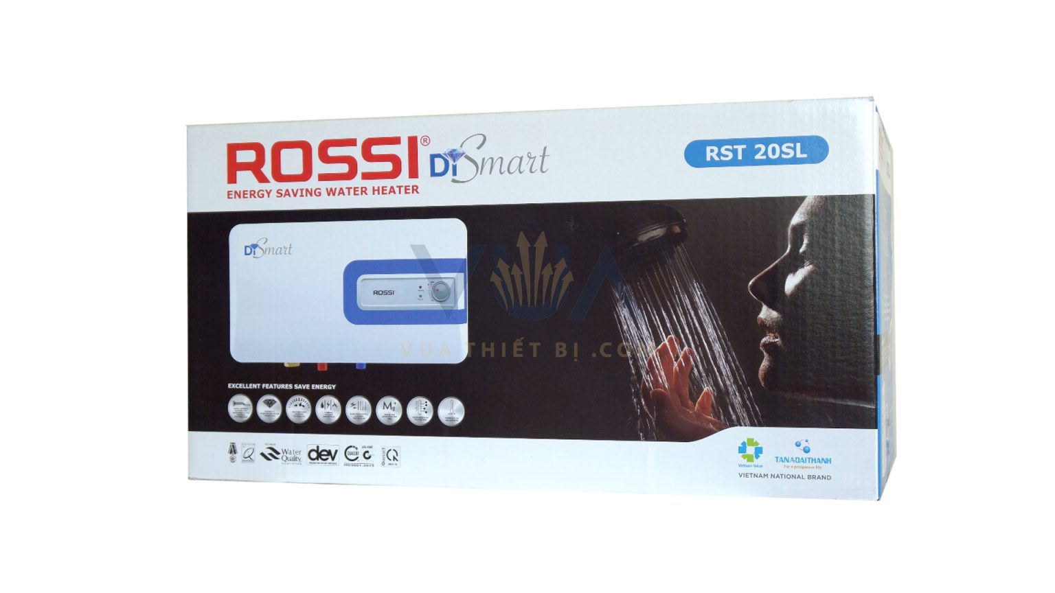Bình nóng lạnh ROSSI Smart 20L lít ngang RST-20SL gián tiếp 2500w giá rẻ nhất!