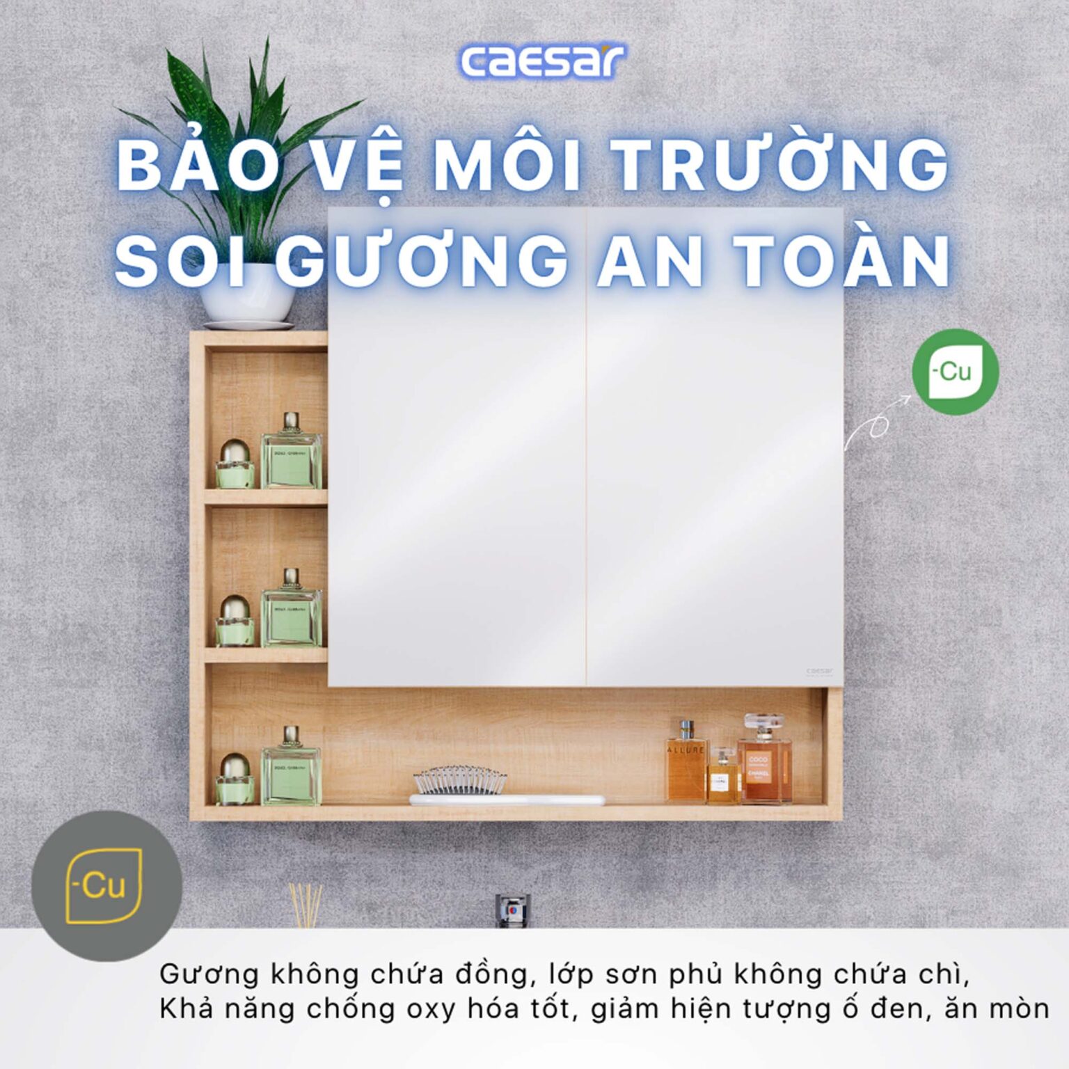 Tủ gương CAESAR EM0180W7V | VUA THIẾT BỊ .COM