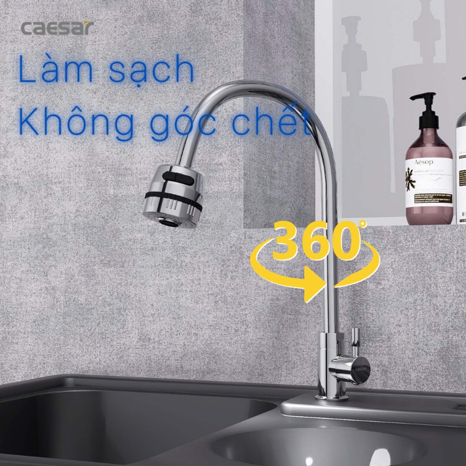 Vòi rửa bát CAESAR K035CV nước lạnh | VUA THIẾT BỊ .COM
